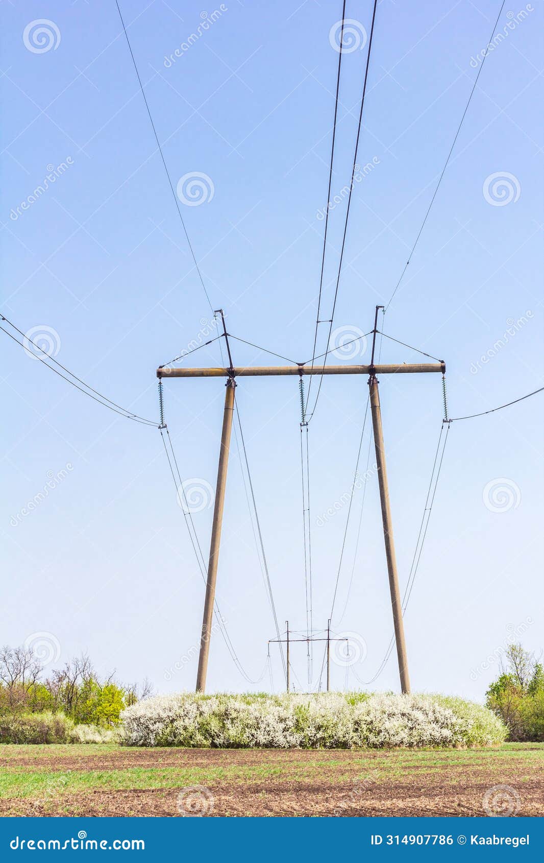 Power Transmission Pillar with Wires Vertical Image Stock Photo - Image ...
