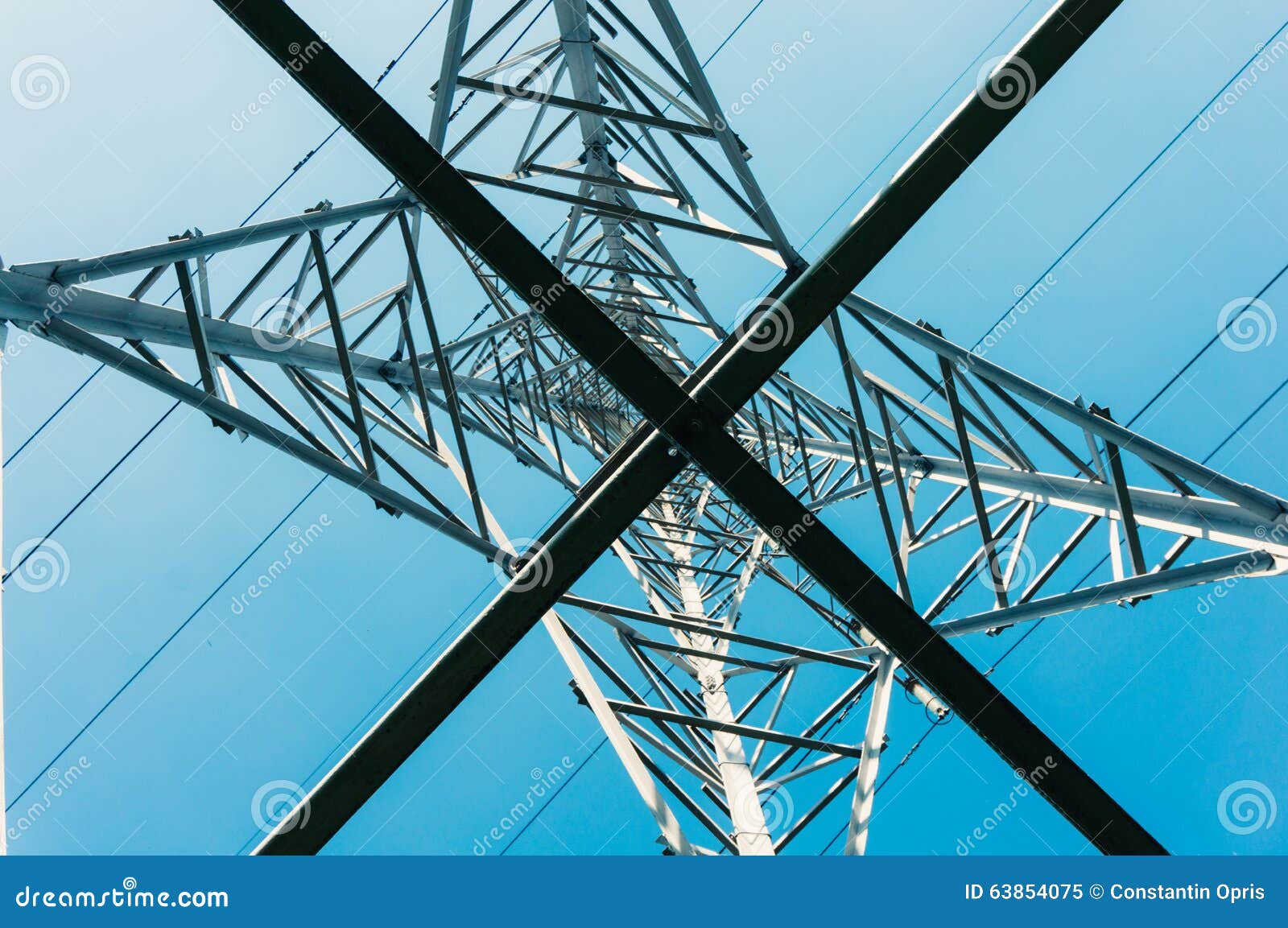 Power transmission pole stock image. Image of energy - 63854075