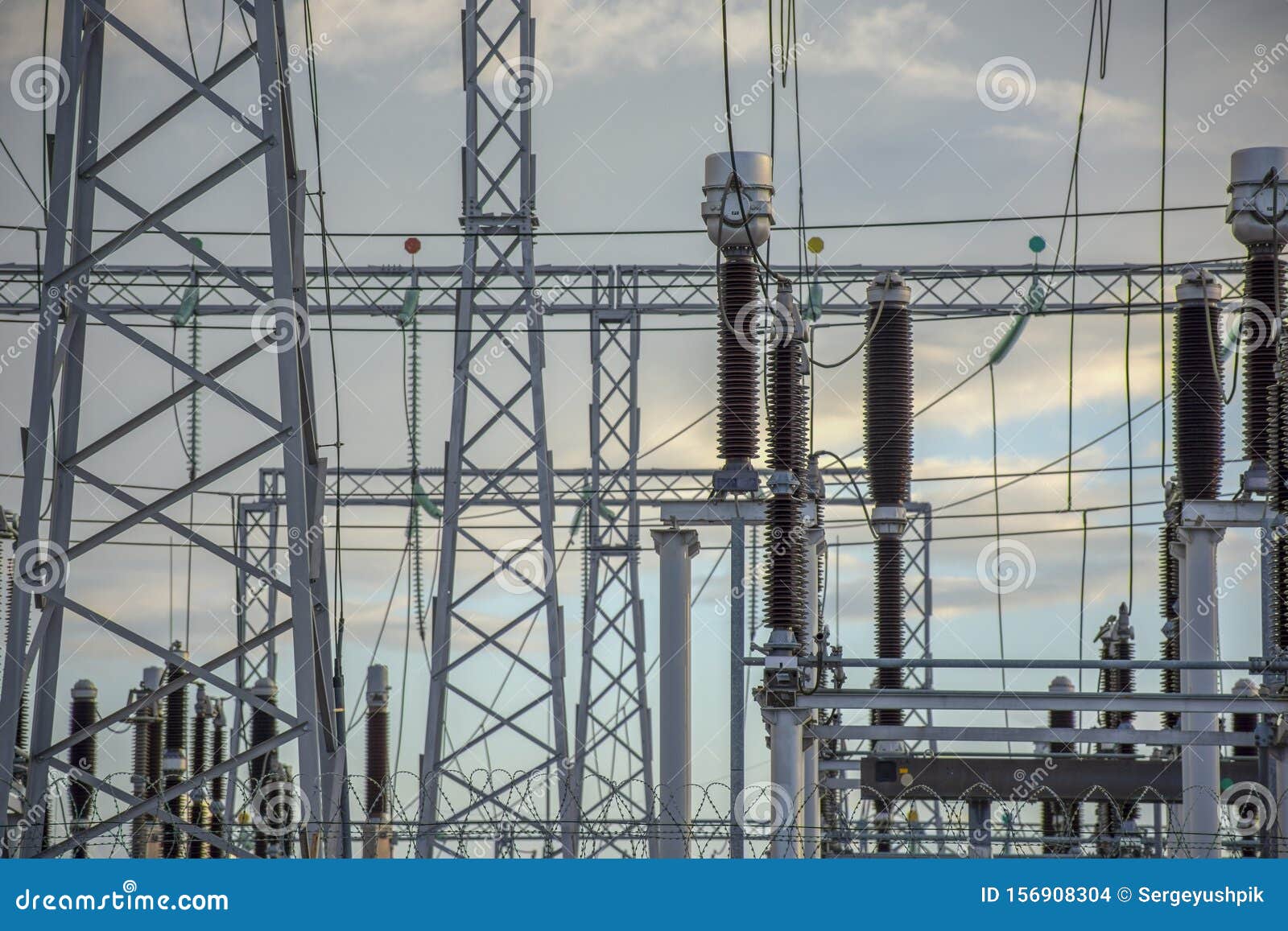 Power transmission station stock photo. Image of transmission - 156908304