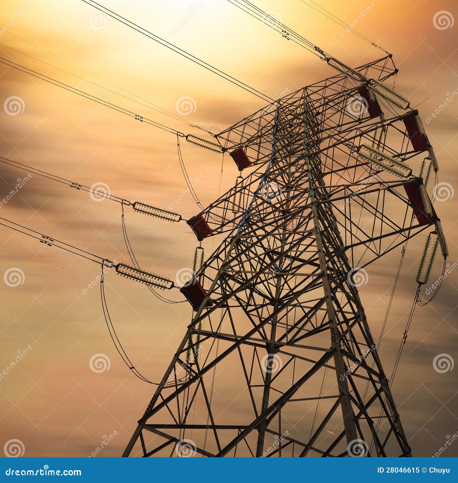 Transmission Tower And Overhead Power Line As Visual Pollution Stock ...