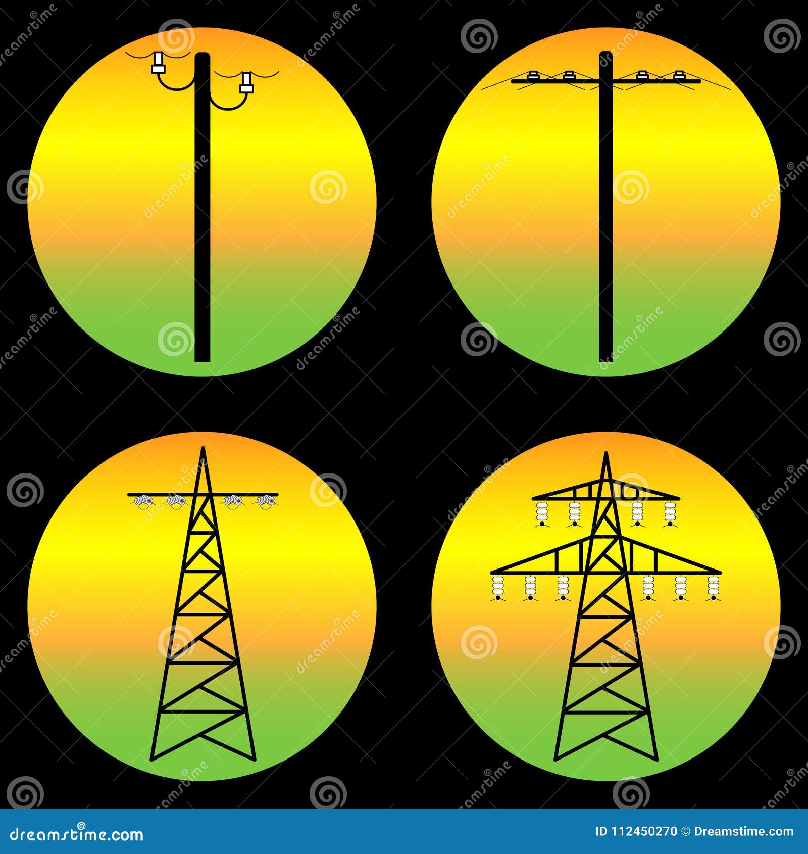 Power-transmission-tower stock vector. Illustration of electrical ...