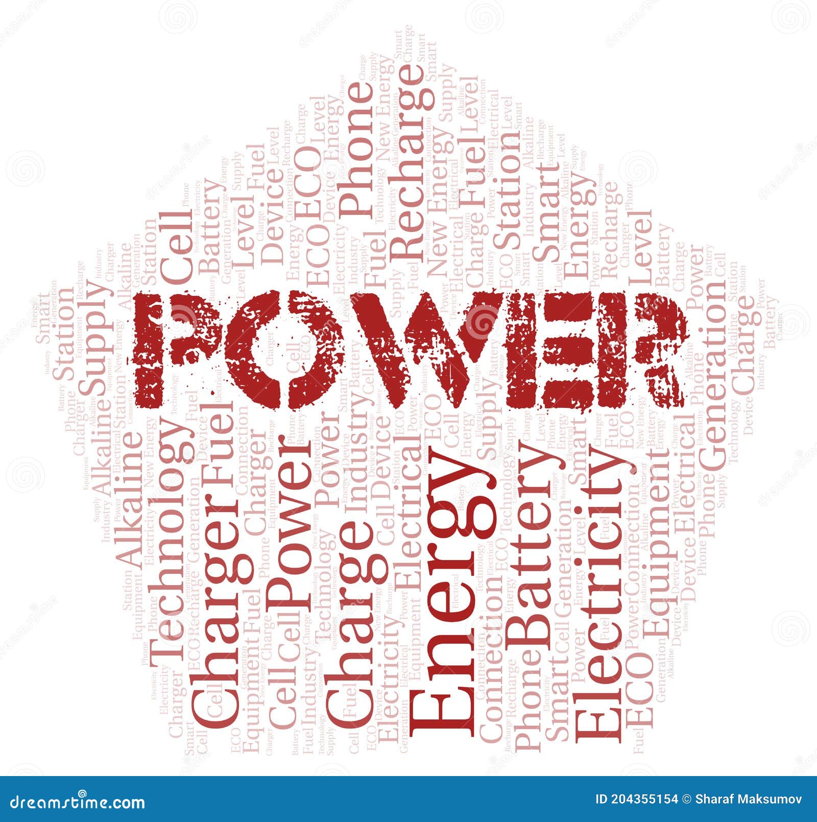 Power Typography Word Cloud Create with the Text only. Stock ...