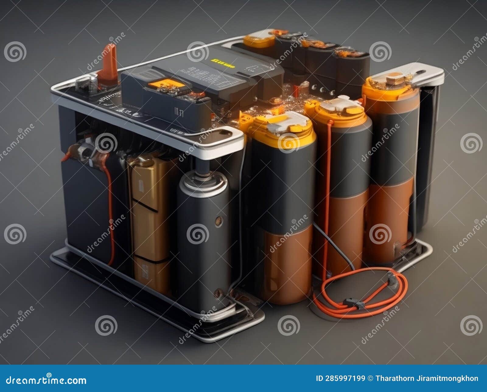 Power Unleashed: the Technology of Battery Evolution Stock Illustration ...