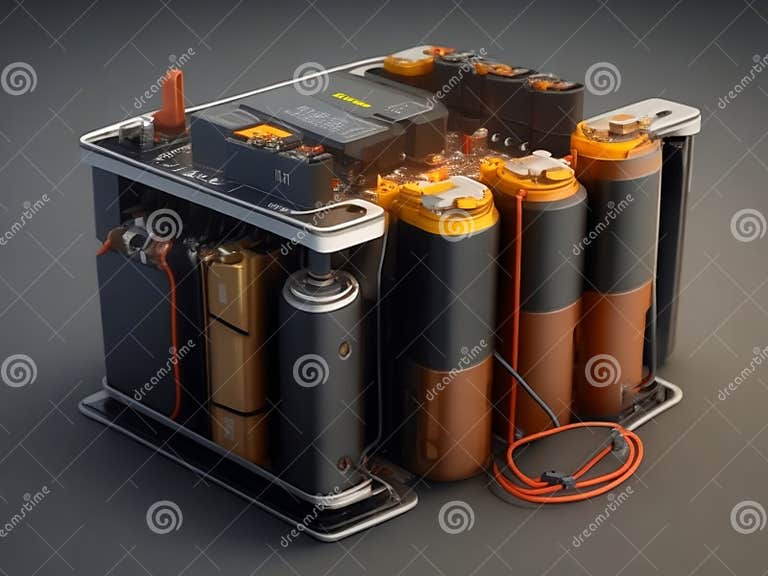 Power Unleashed: the Technology of Battery Evolution Stock Illustration ...