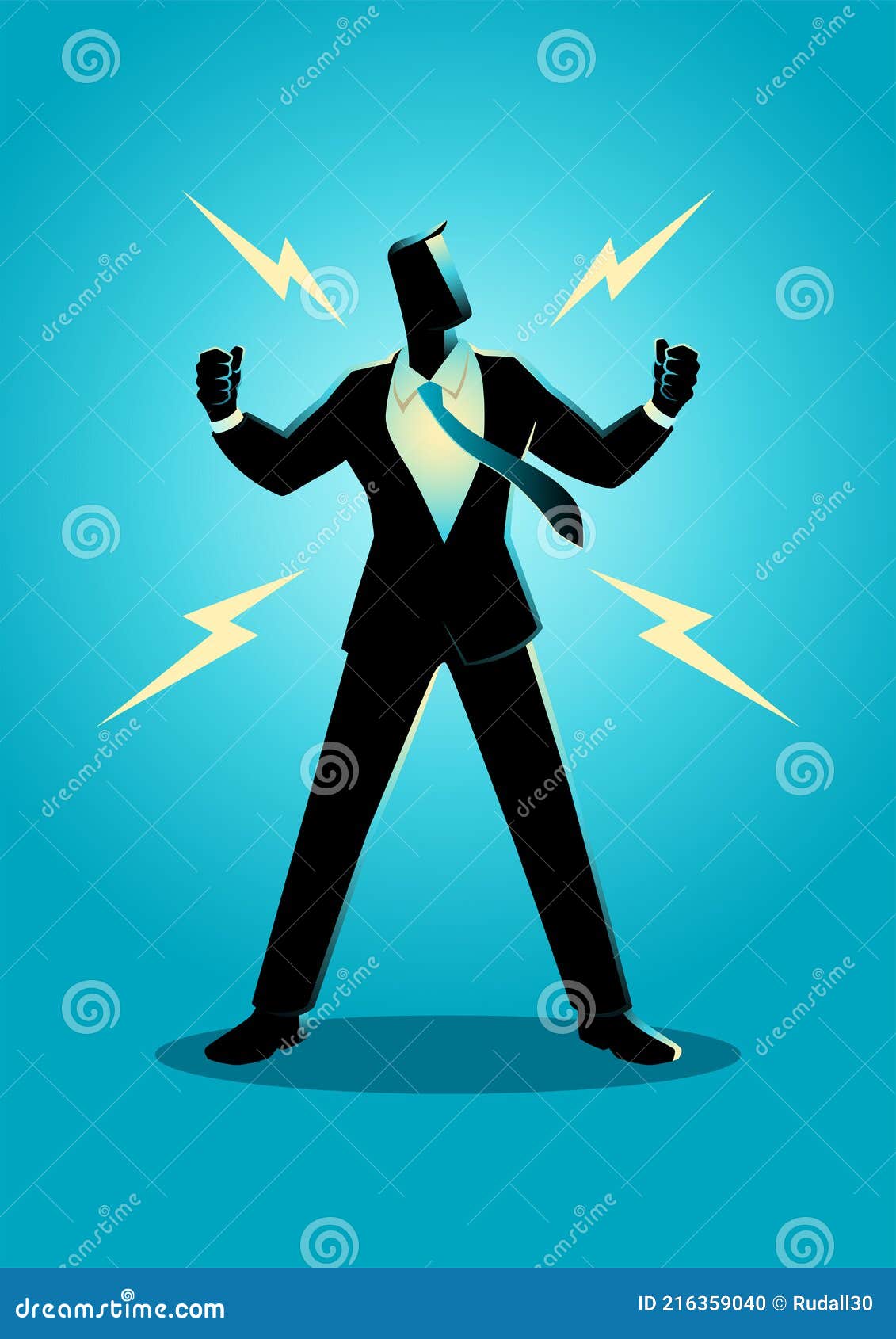 Power up businessman stock vector. Illustration of healthy - 216359040