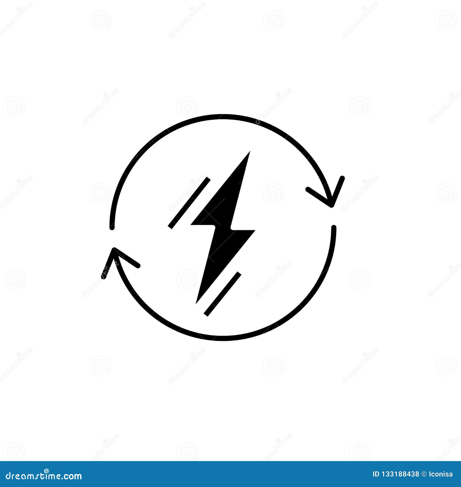Power Usage Black Icon, Vector Sign on Isolated Background. Power Usage ...
