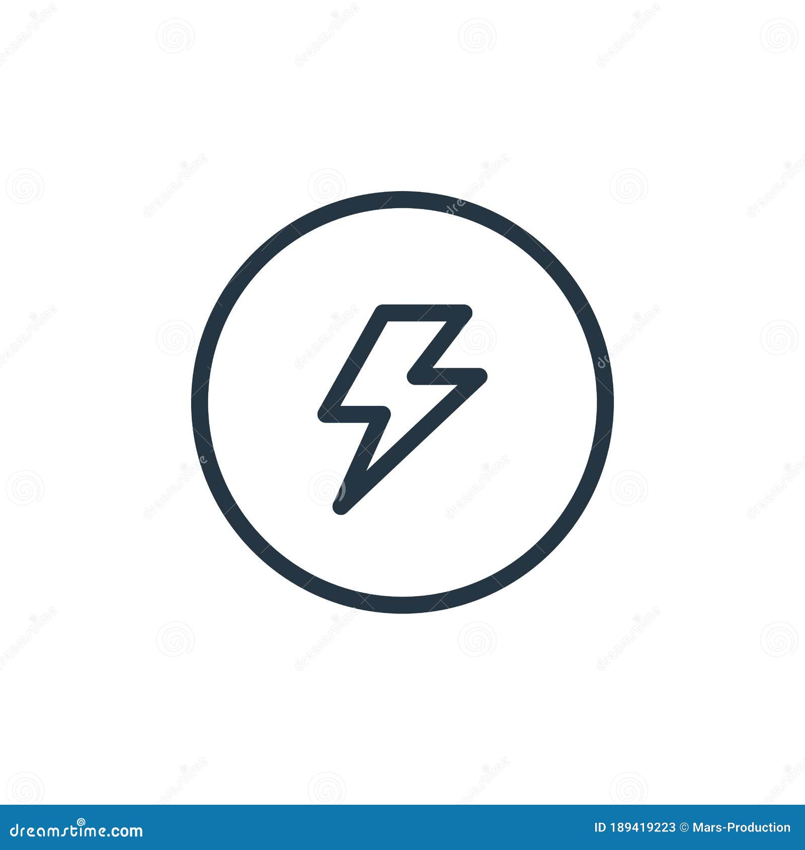 Power Vector Icon Isolated on White Background. Outline, Thin Line ...
