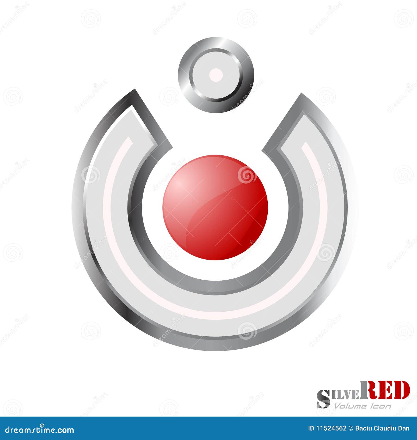 Volume Button (knob) With Metal Texture (chrome) Vector Illustration ...