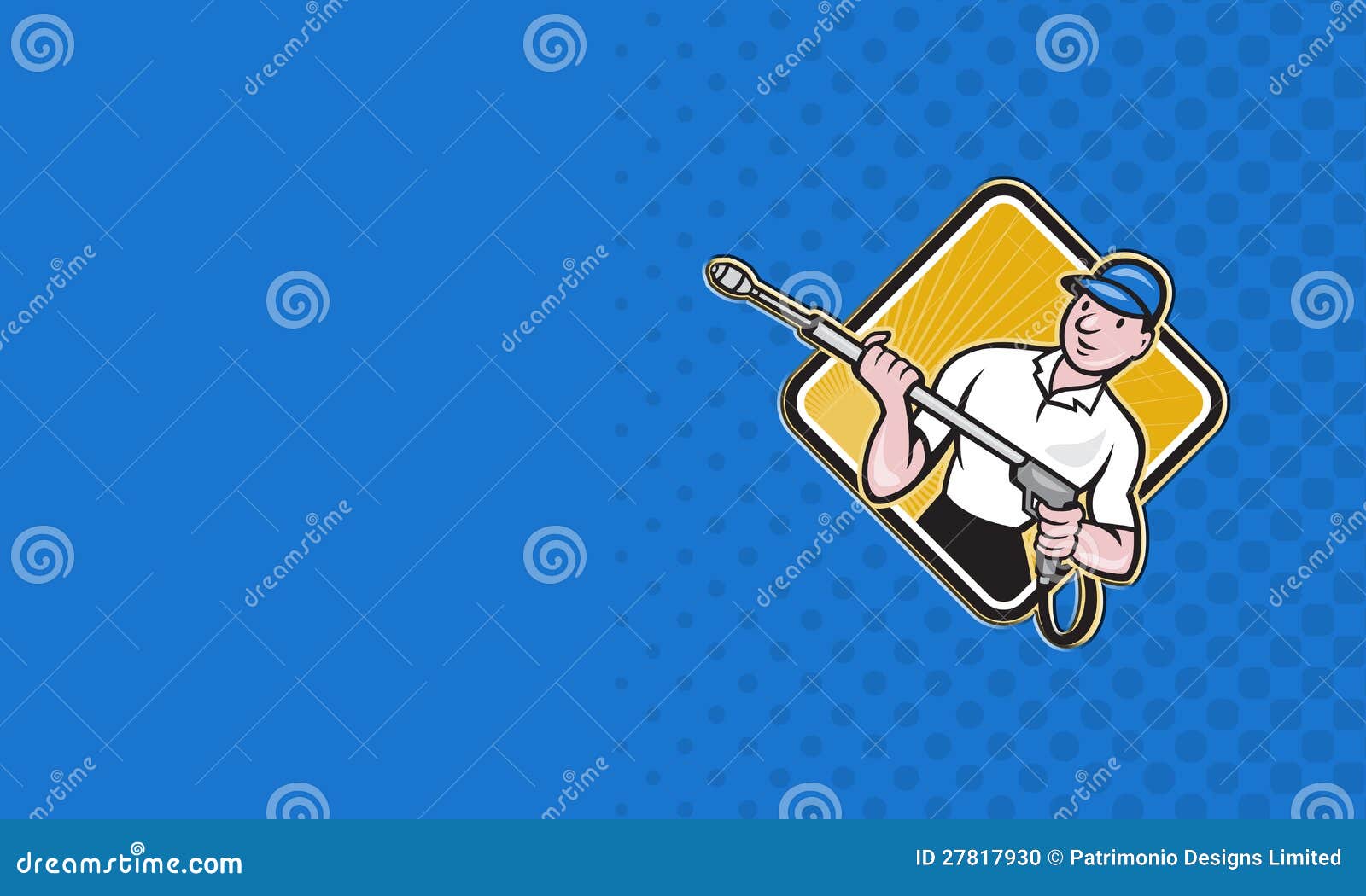 Power Washing Pressure Water Blaster Worker Stock Illustration ...