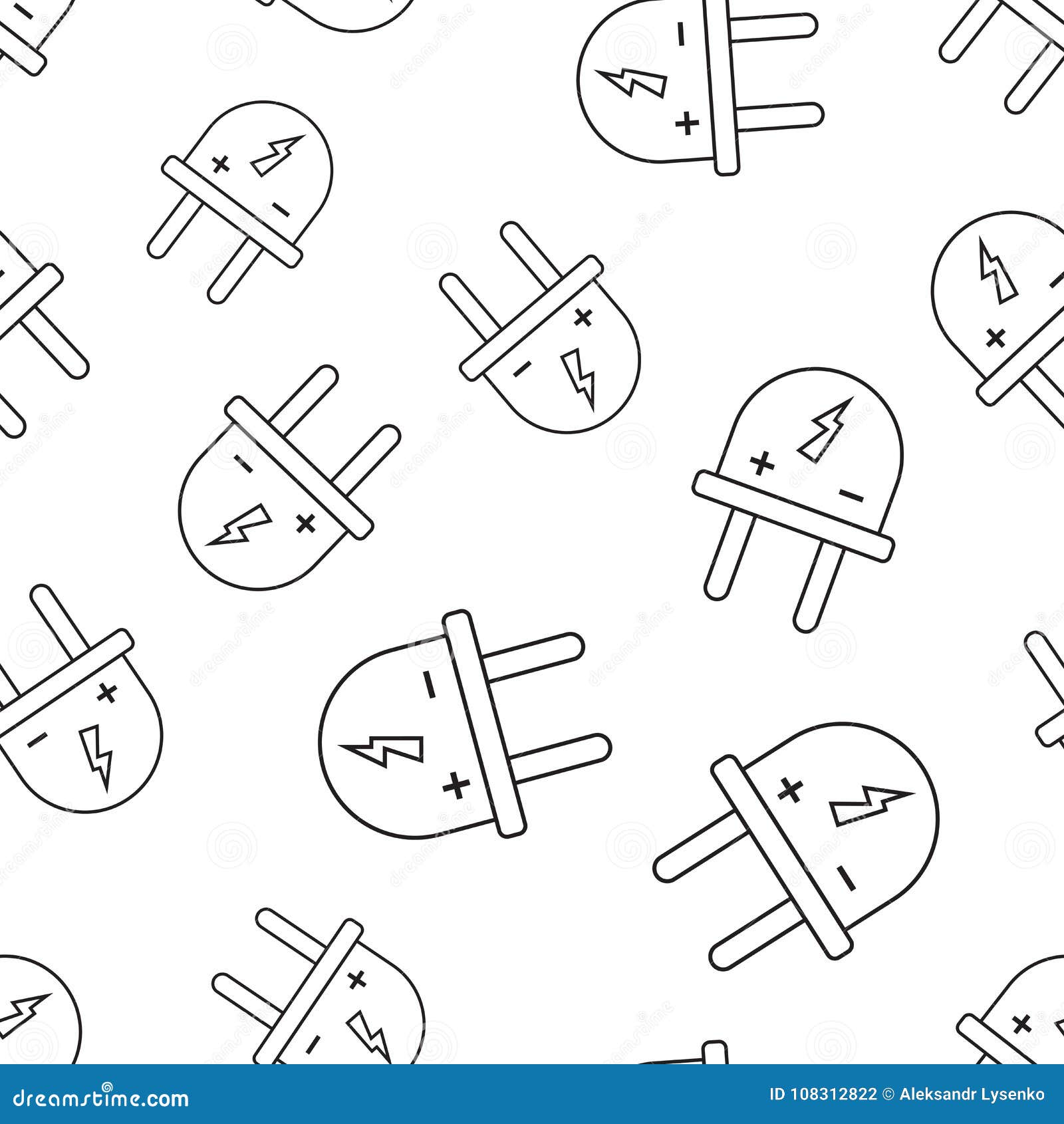 Power Wire Cable Seamless Pattern Background. Business Flat Vector ...