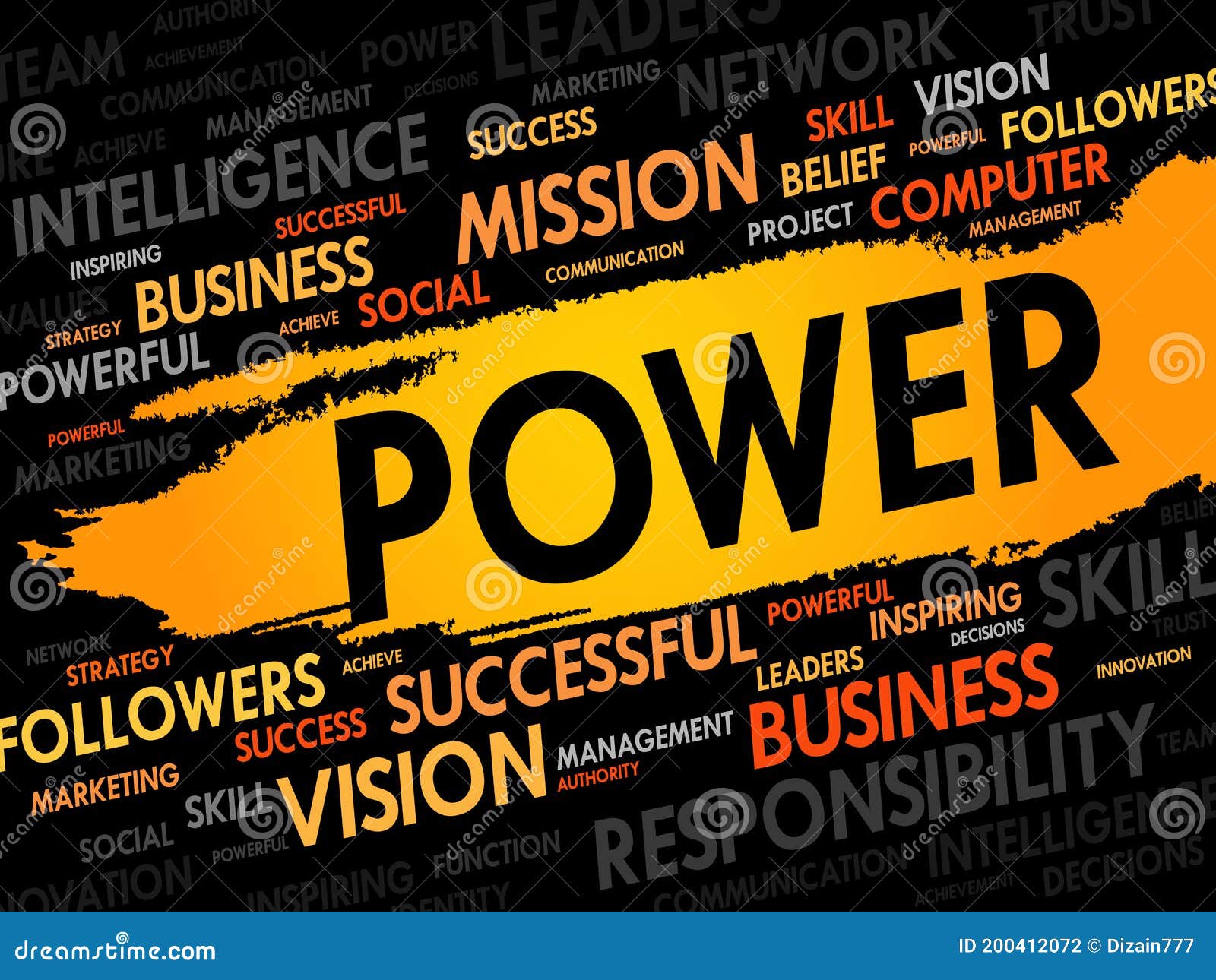 POWER word cloud stock illustration. Illustration of creativity - 200412072