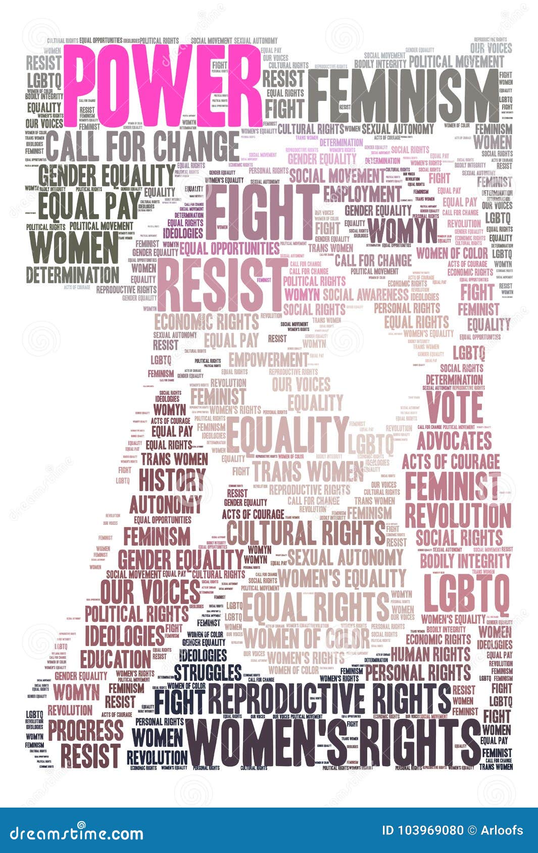 Power Word Cloud stock illustration. Illustration of ideologies - 103969080