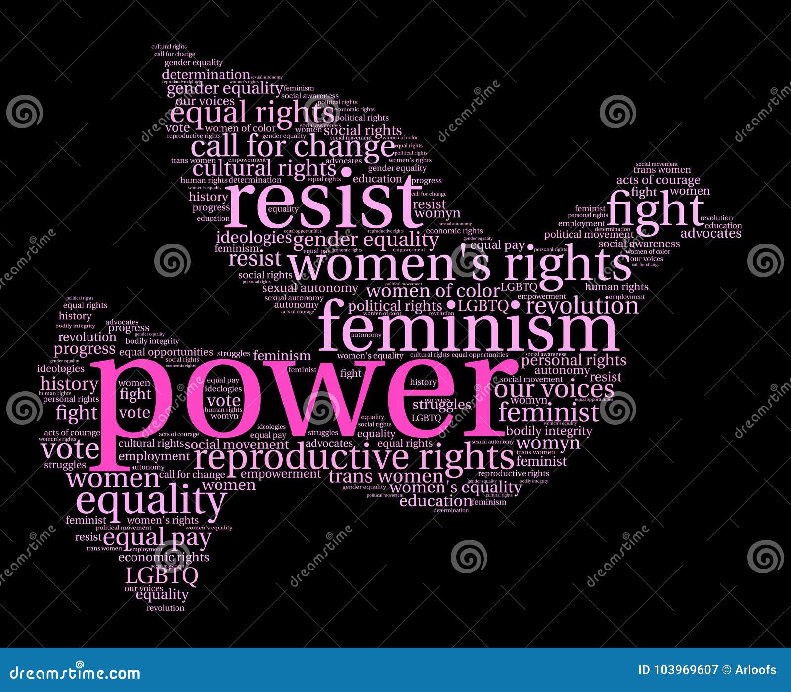 Power Word Cloud stock illustration. Illustration of equality - 103969607