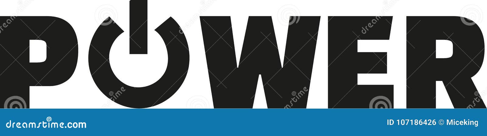 Power Word with Power Button Stock Vector - Illustration of isolated ...
