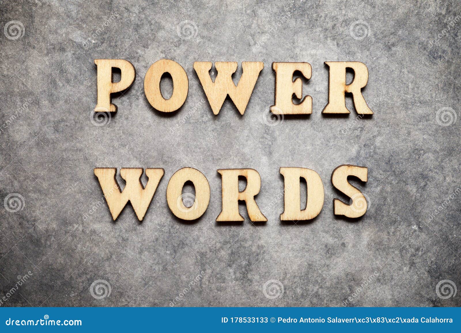 Power words text stock image. Image of oratory, retro - 178533133