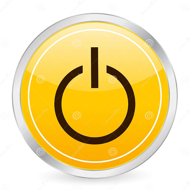 Power yellow circle icon stock vector. Illustration of interface - 5273838