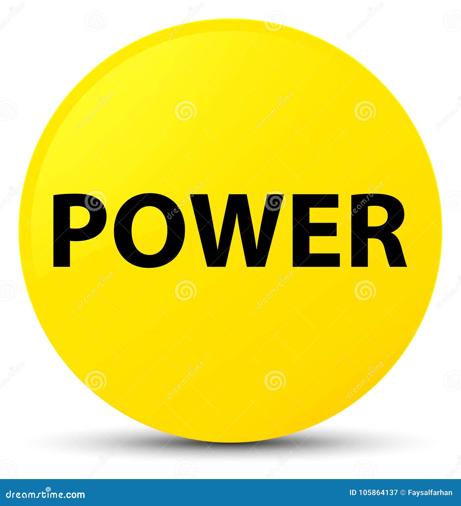 Power yellow round button stock illustration. Illustration of energy ...