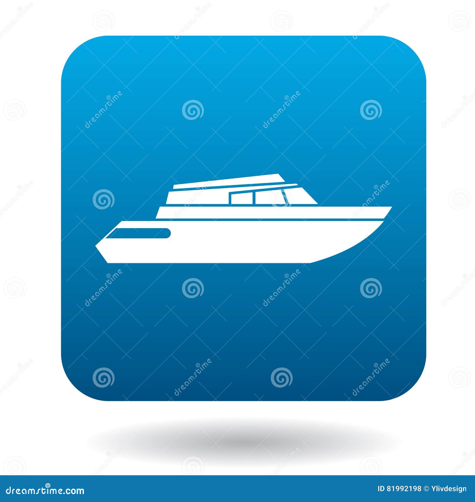 Powerboat Icon in Flat Style Stock Vector - Illustration of button ...