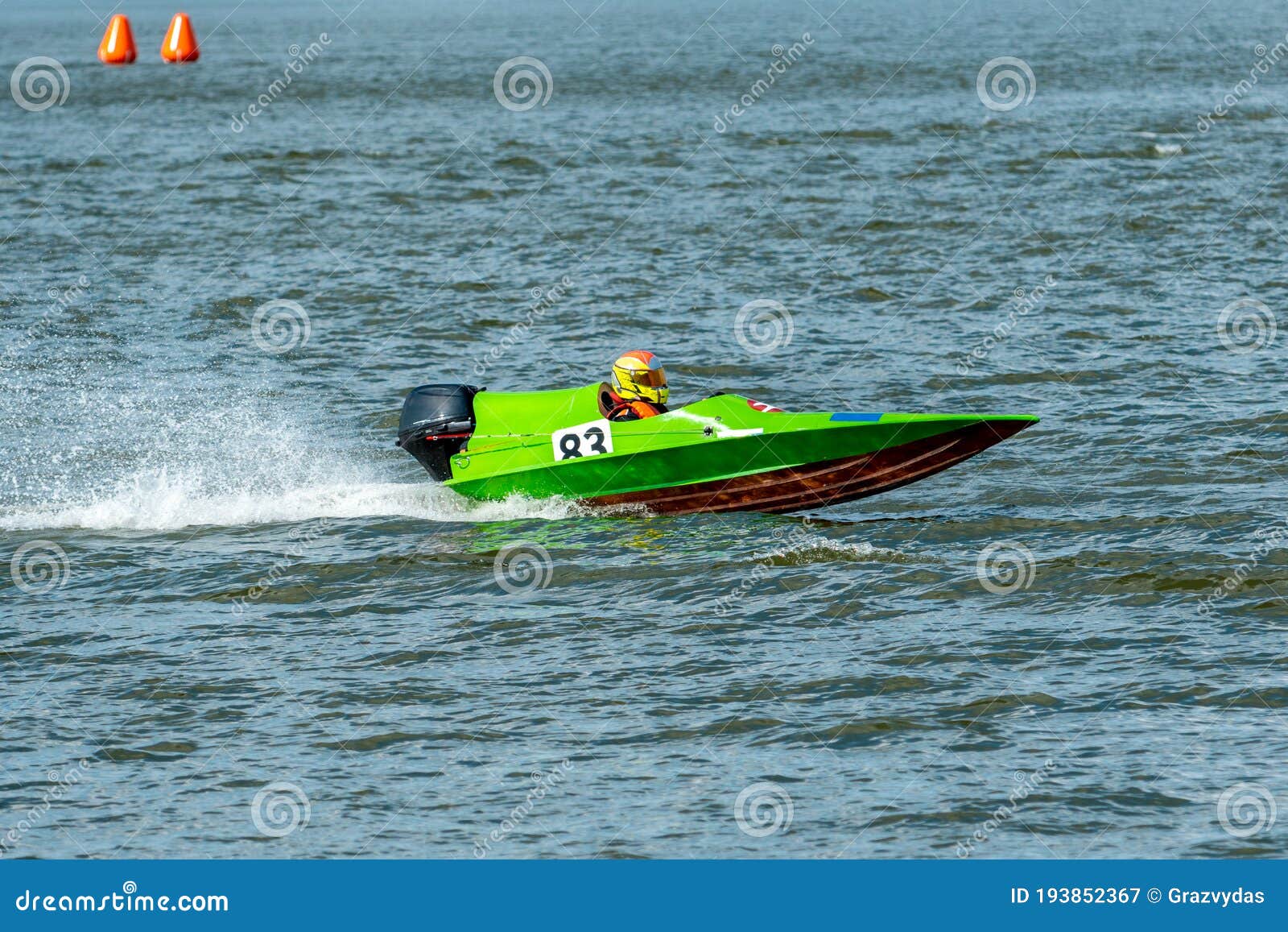 Powerboat with Number 83 Go Fast Along the Lake Editorial Photography ...
