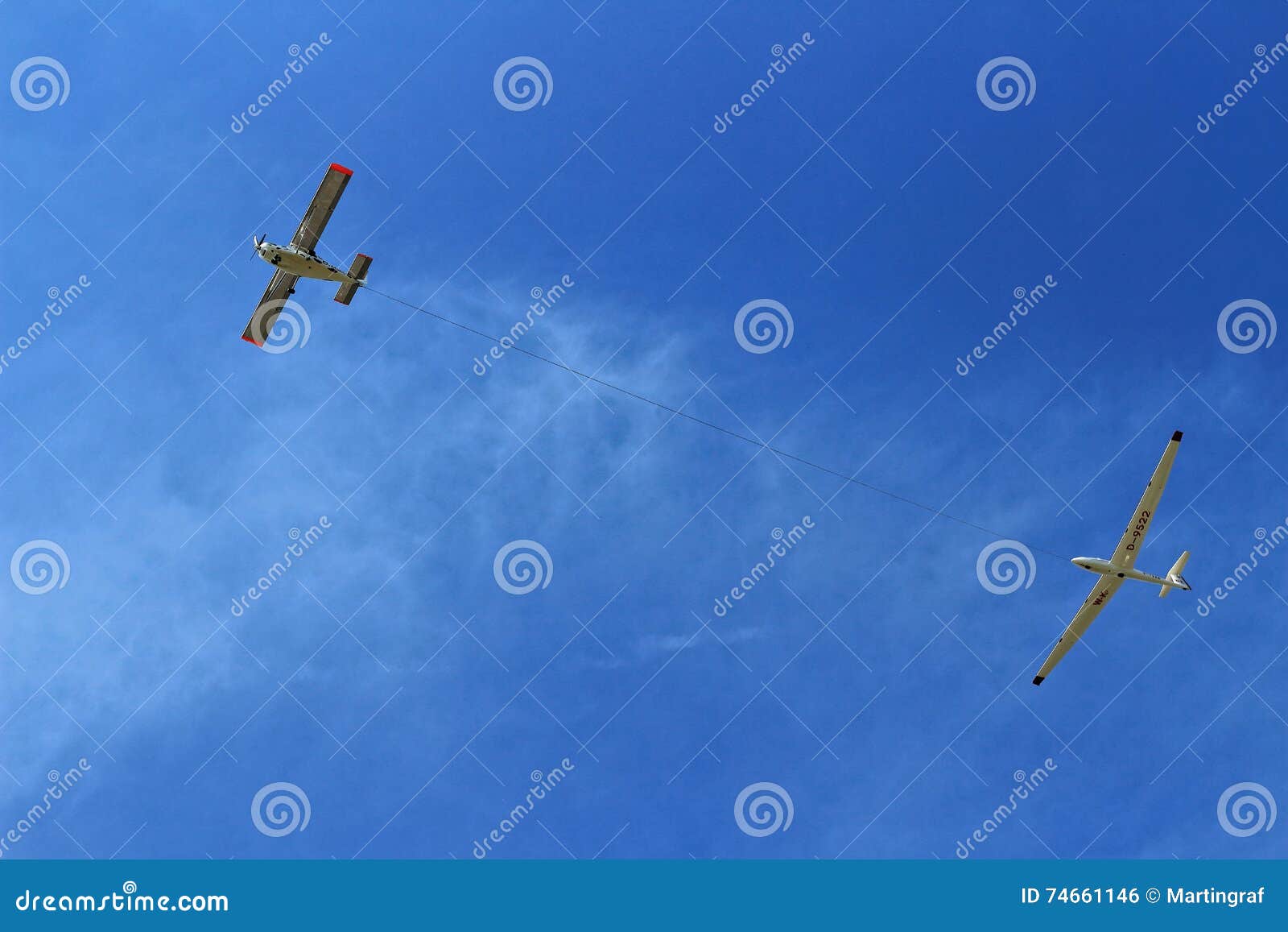 Powered Aircraft Launching Glider Low-angle Editorial Photo - Image of ...