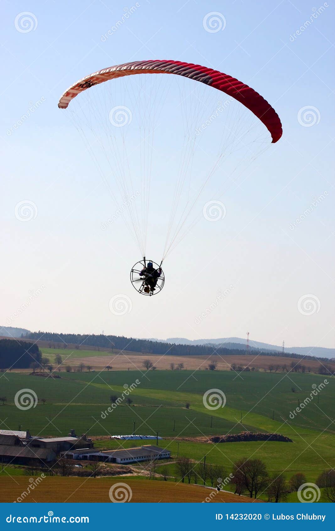 Powered paraglider stock photo. Image of freedom, blue - 14232020