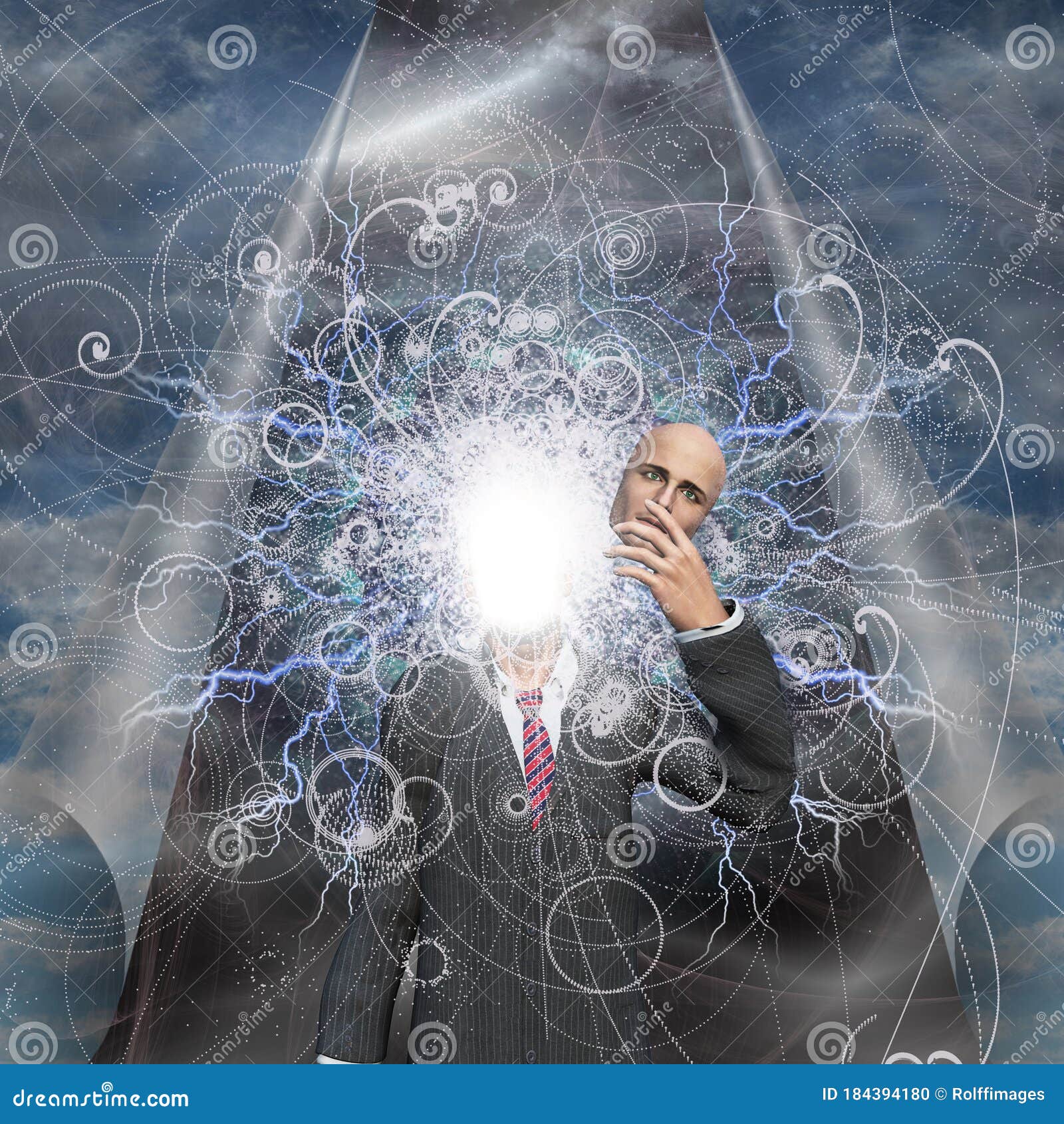 Powerful being stock illustration. Illustration of fearful - 184394180