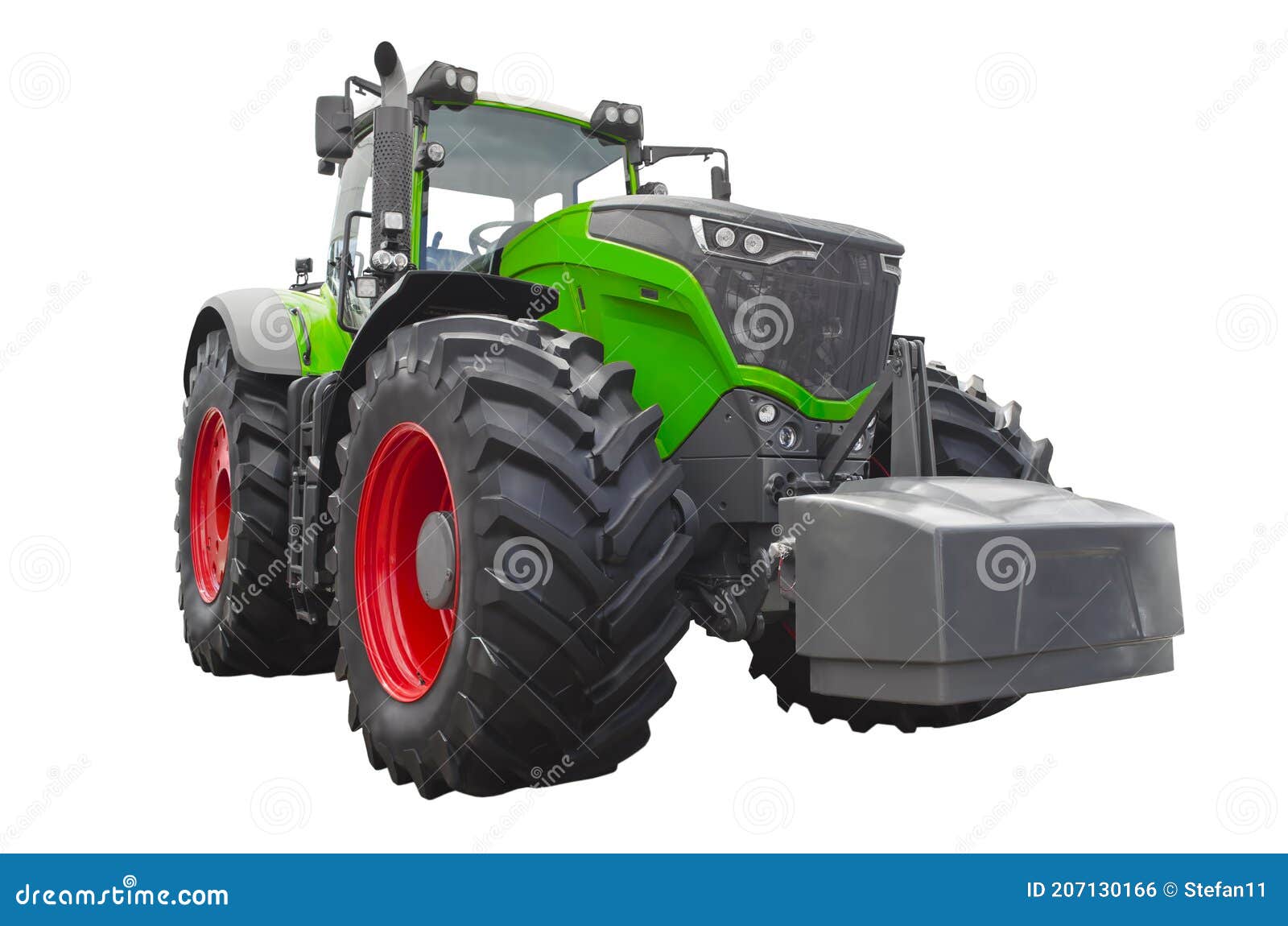 Powerful Agricultural Tractor, Front View Stock Photo - Image of ...