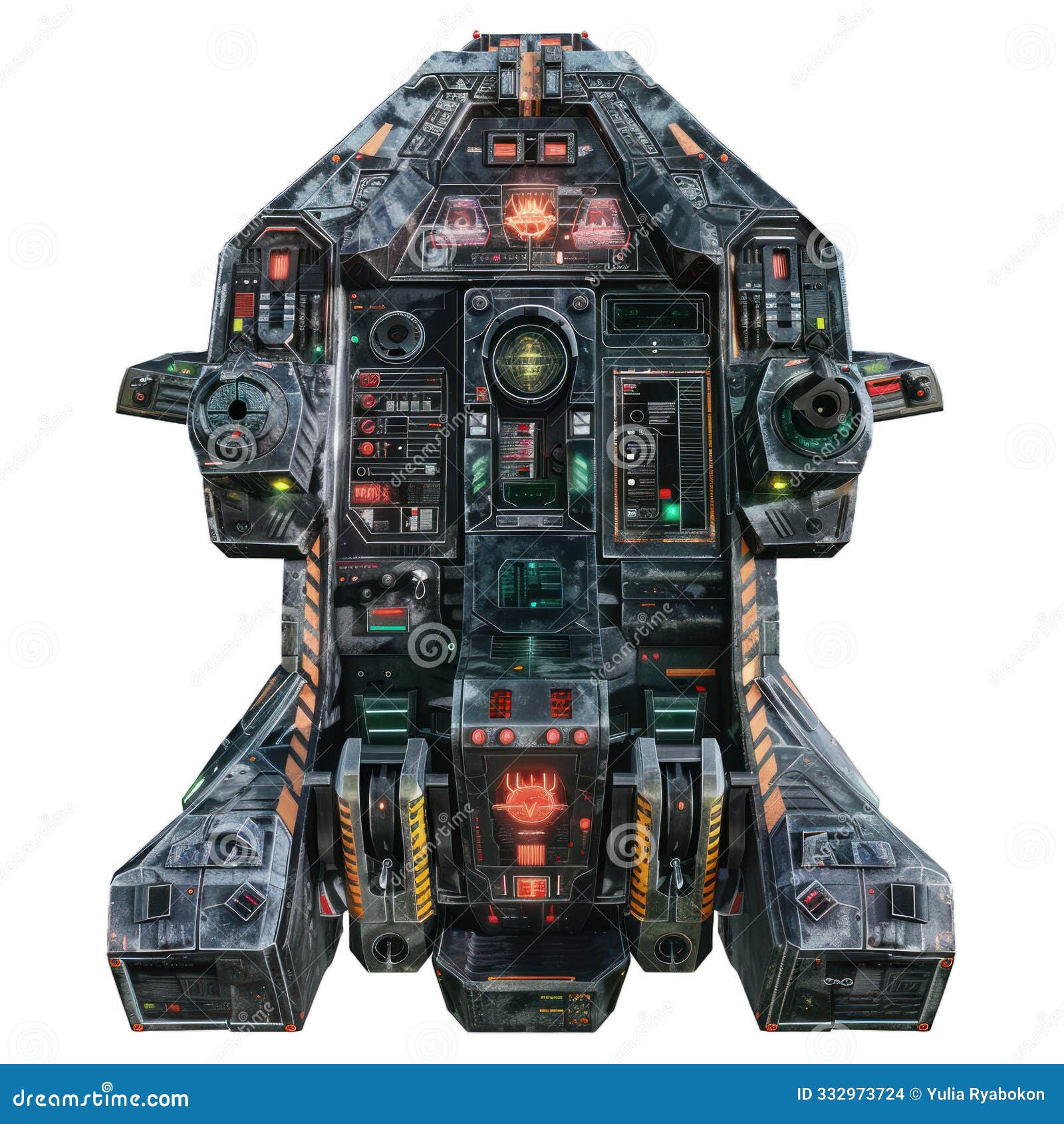 Powerful Alien Spaceship Cockpit Flying in Outer Space Stock ...