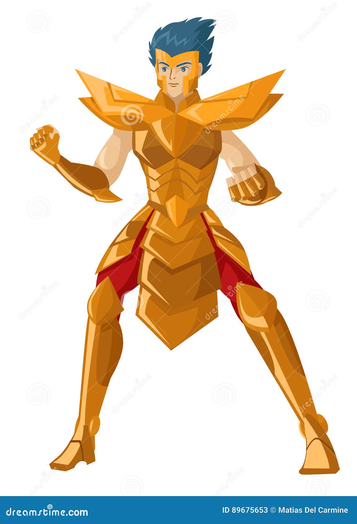 Powerful Anime Armored Hero Knight Standing Stock Image | CartoonDealer ...