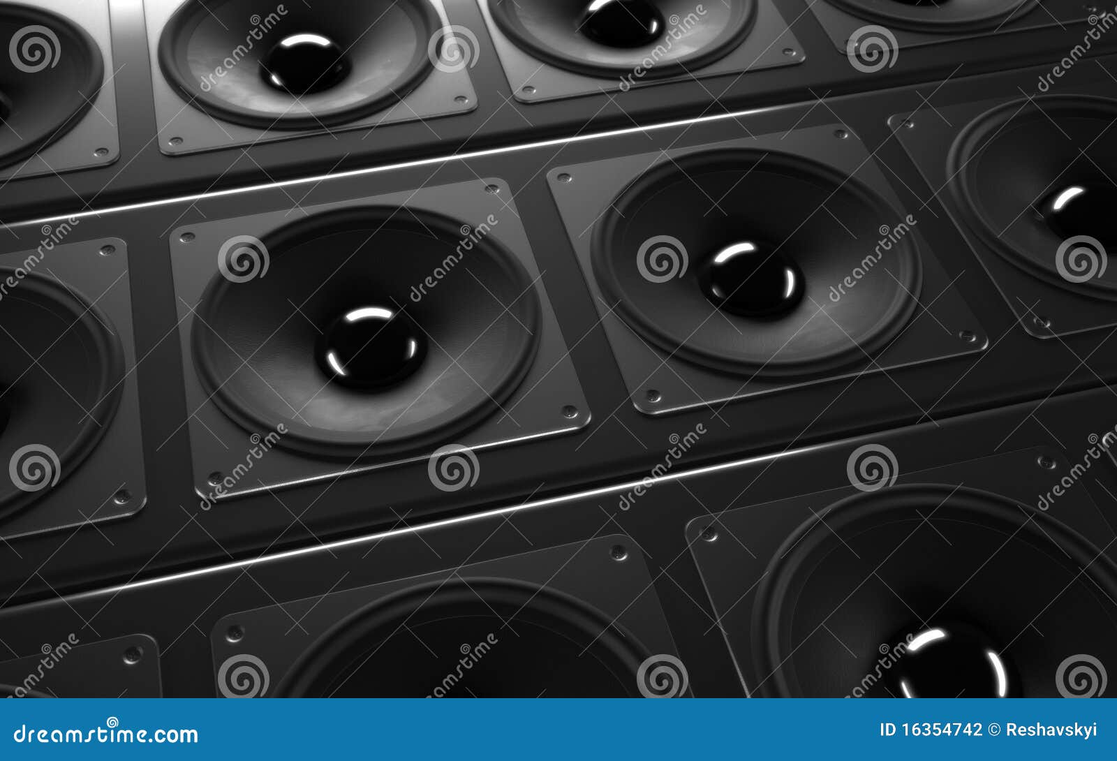 A powerful audio system stock illustration. Illustration of bass - 16354742