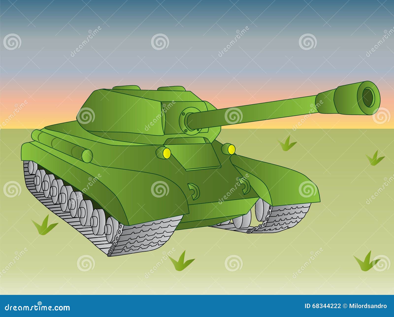 Powerful awesome tank stock vector. Illustration of green - 68344222