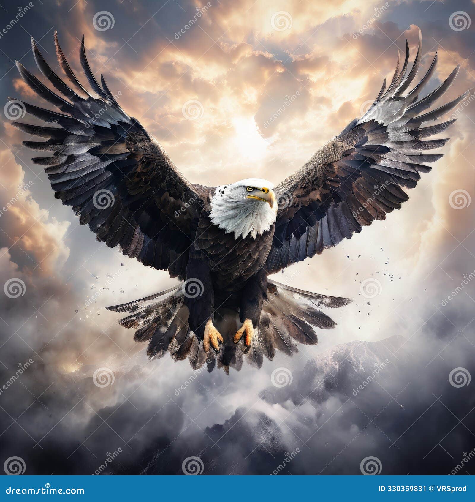 Majestic Bald Eagle Soaring in the Sky Stock Image - Image of closeup ...