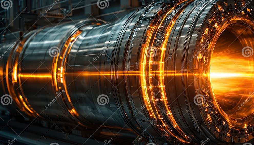 Powerful Beams of Light Emanate from Complex Industrial Machine ...