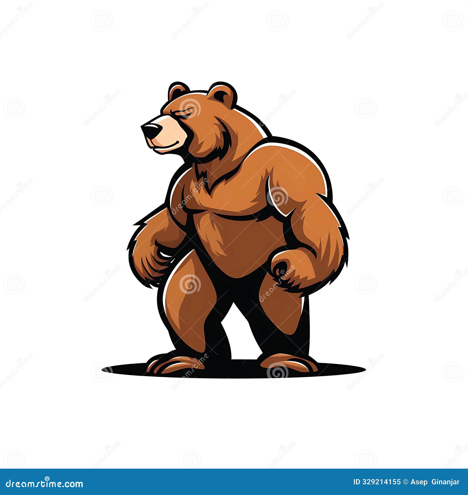 Powerful Bear Standing Tall Stock Illustration - Illustration of fauna ...