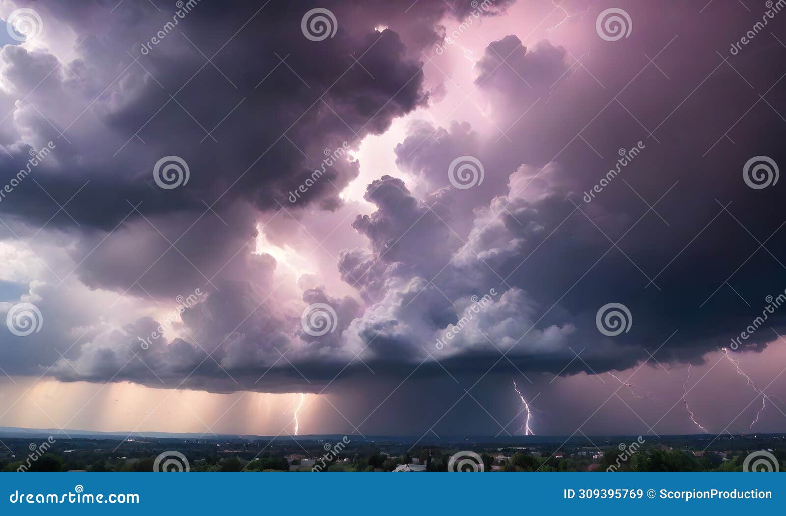 Majestic Thunderclouds and Lightning Stock Image - Image of ...