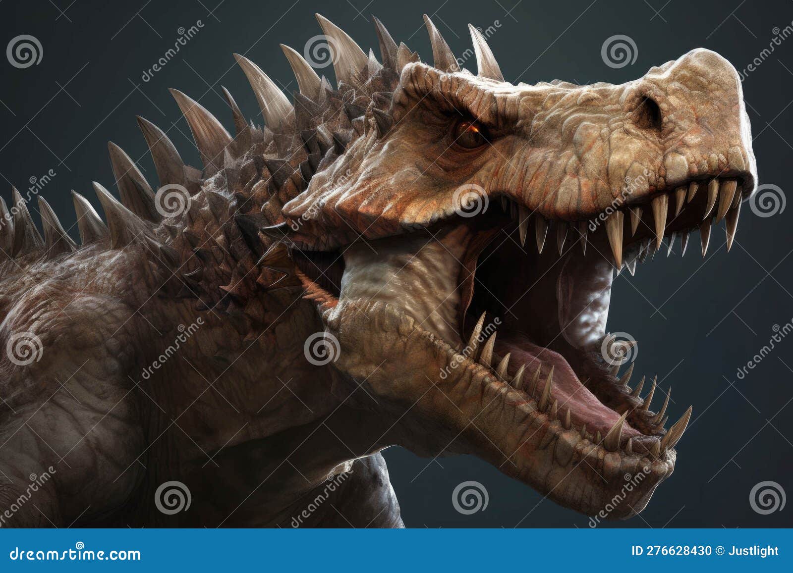 A Powerful Bite and Jaw Full of Sharp and Pointed Dinosaur Teeth. AI ...