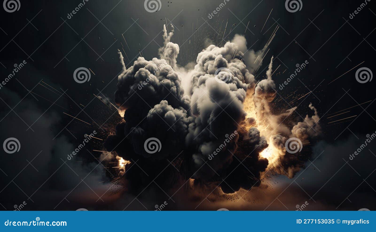 AI Generative a Large Explosion with a White Cloud and Smoke Coming Out ...