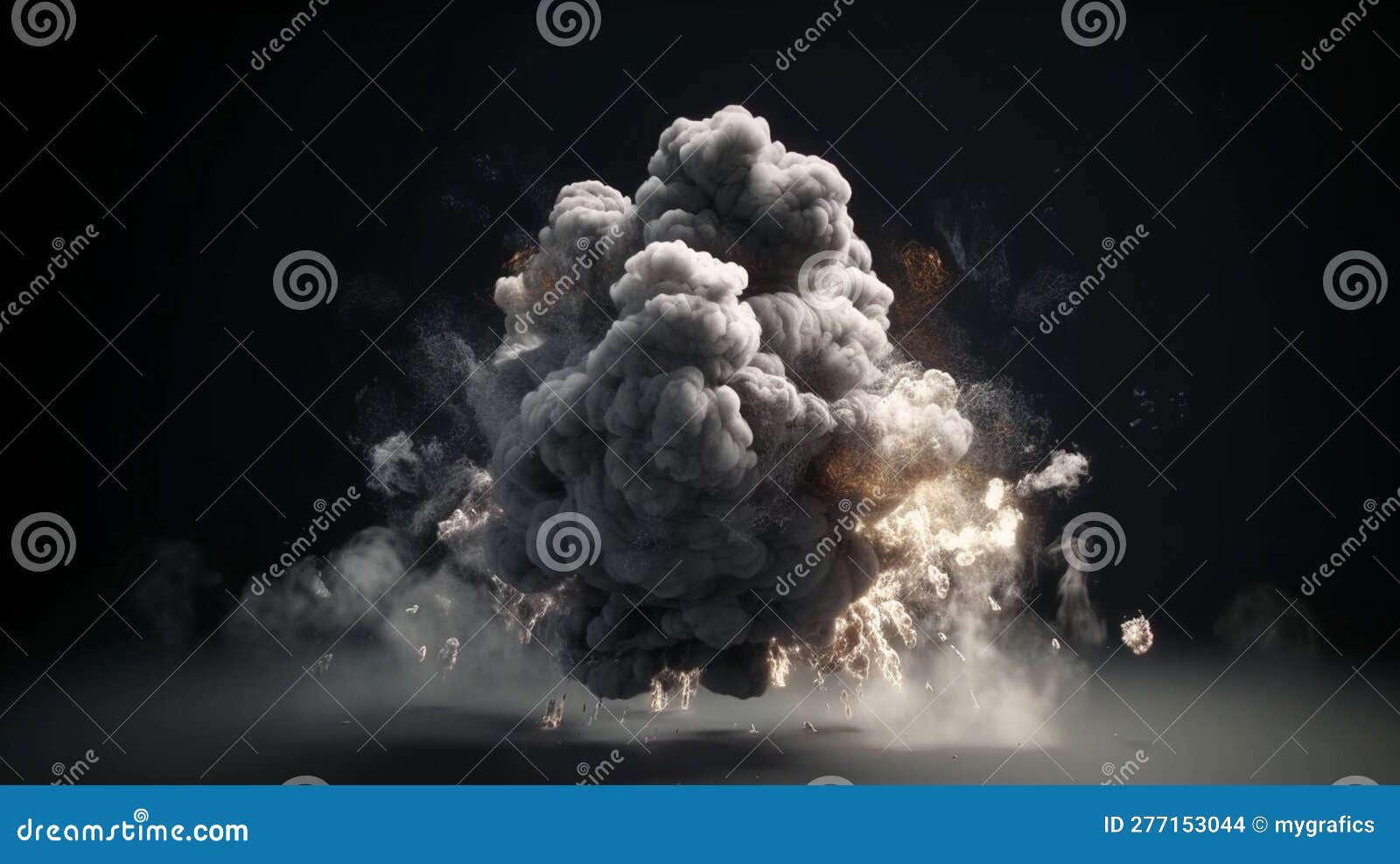AI Generative a Large Explosion with a White Cloud and Smoke Coming Out ...