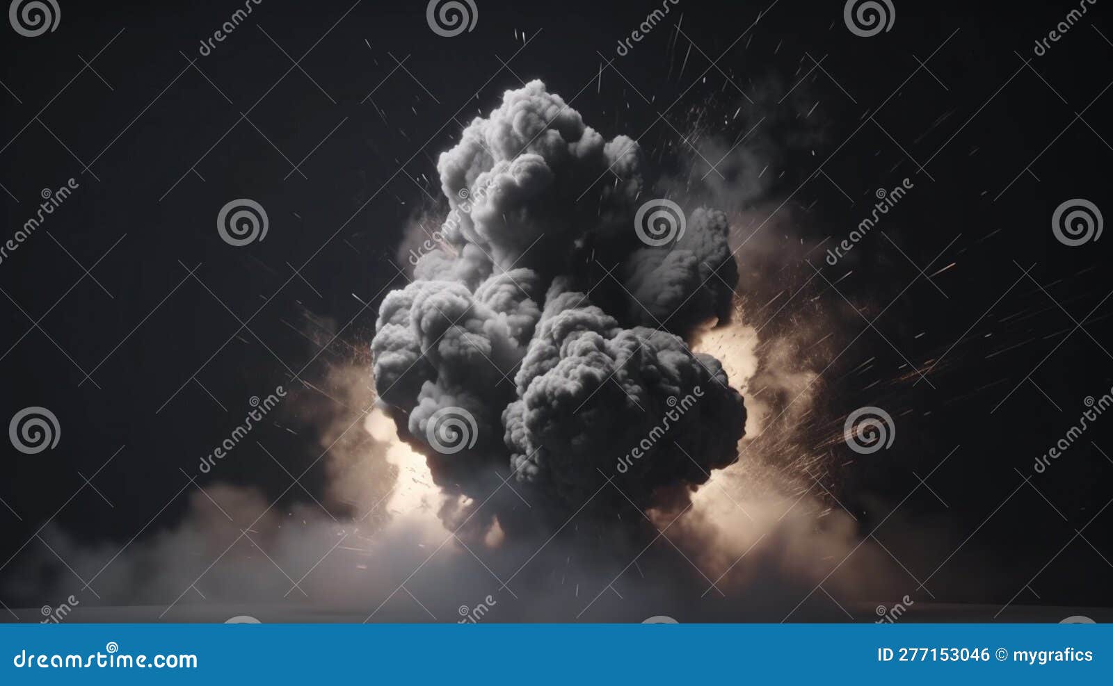 AI Generative a Large Explosion with a White Cloud and Smoke Coming Out ...