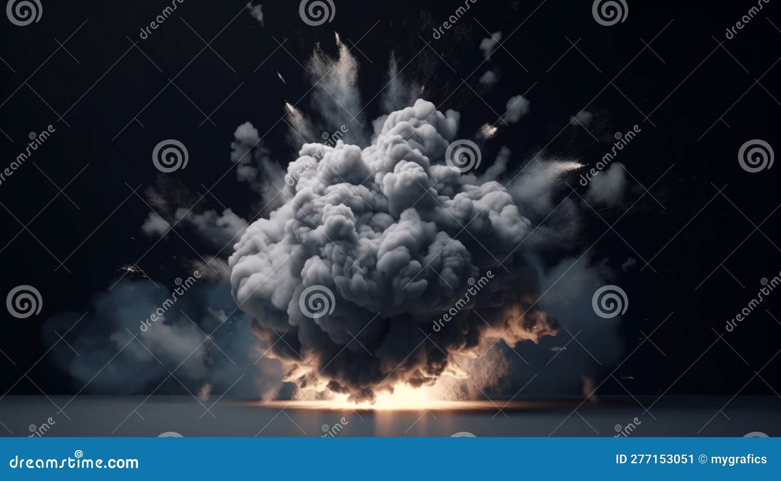 AI Generative a Large Explosion with a White Cloud and Smoke Coming Out ...