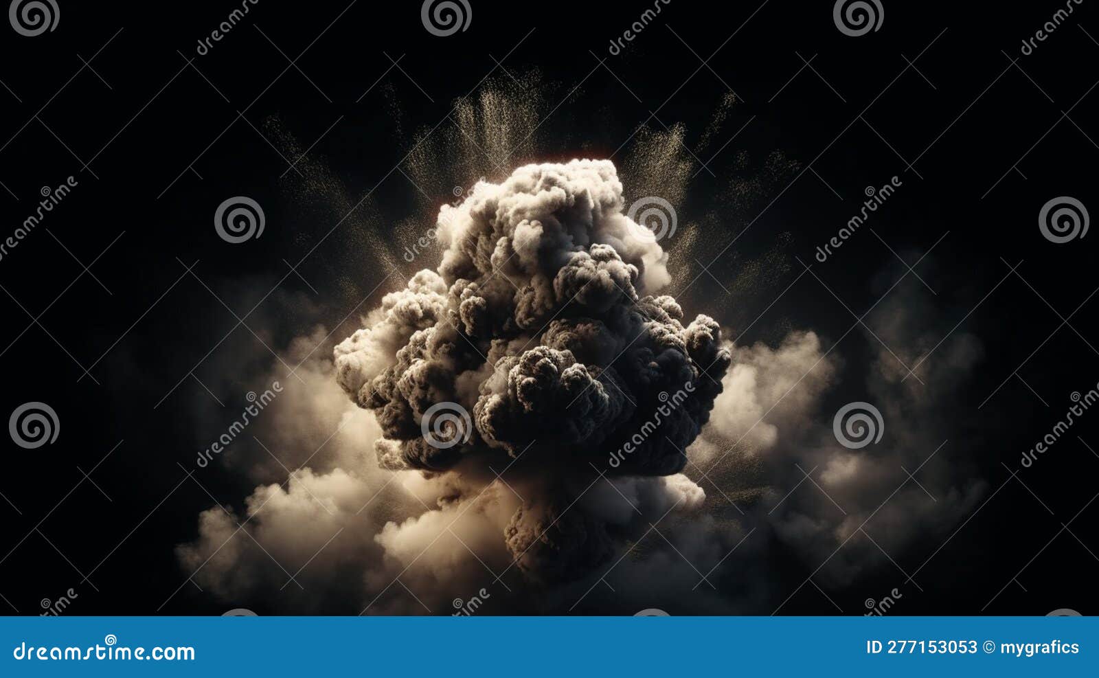 AI Generative a Large Explosion with a White Cloud and Smoke Coming Out ...