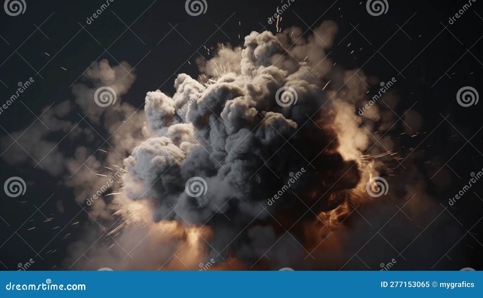 AI Generative a Large Explosion with a White Cloud and Smoke Coming Out ...