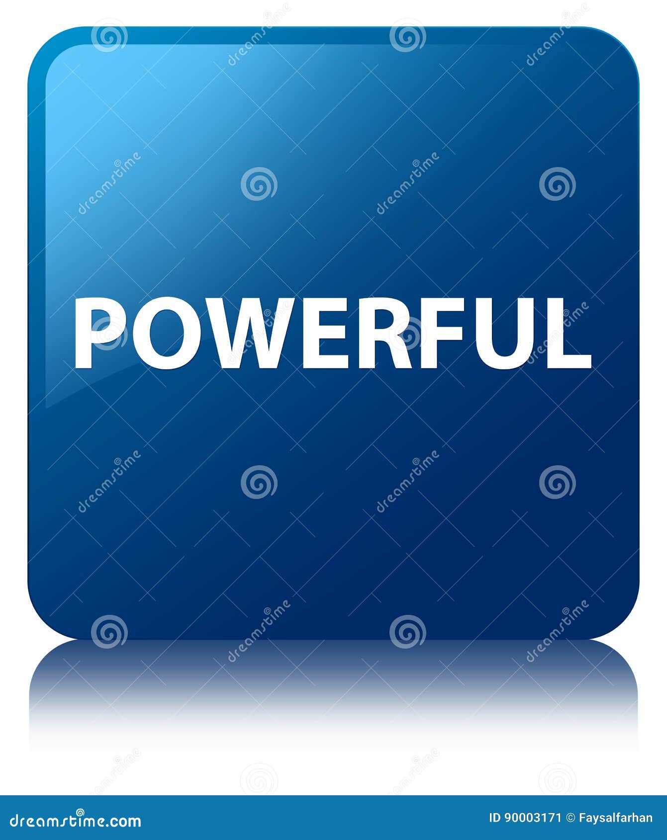 Powerful Blue Square Button Stock Illustration - Illustration of ...