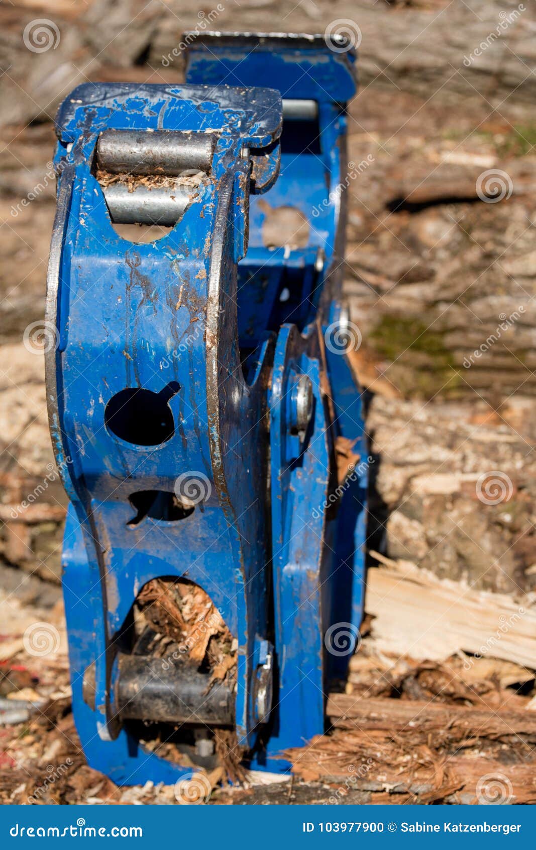 Powerful, Blue Wood Splitting Tool Stock Photo - Image of blue, forest ...