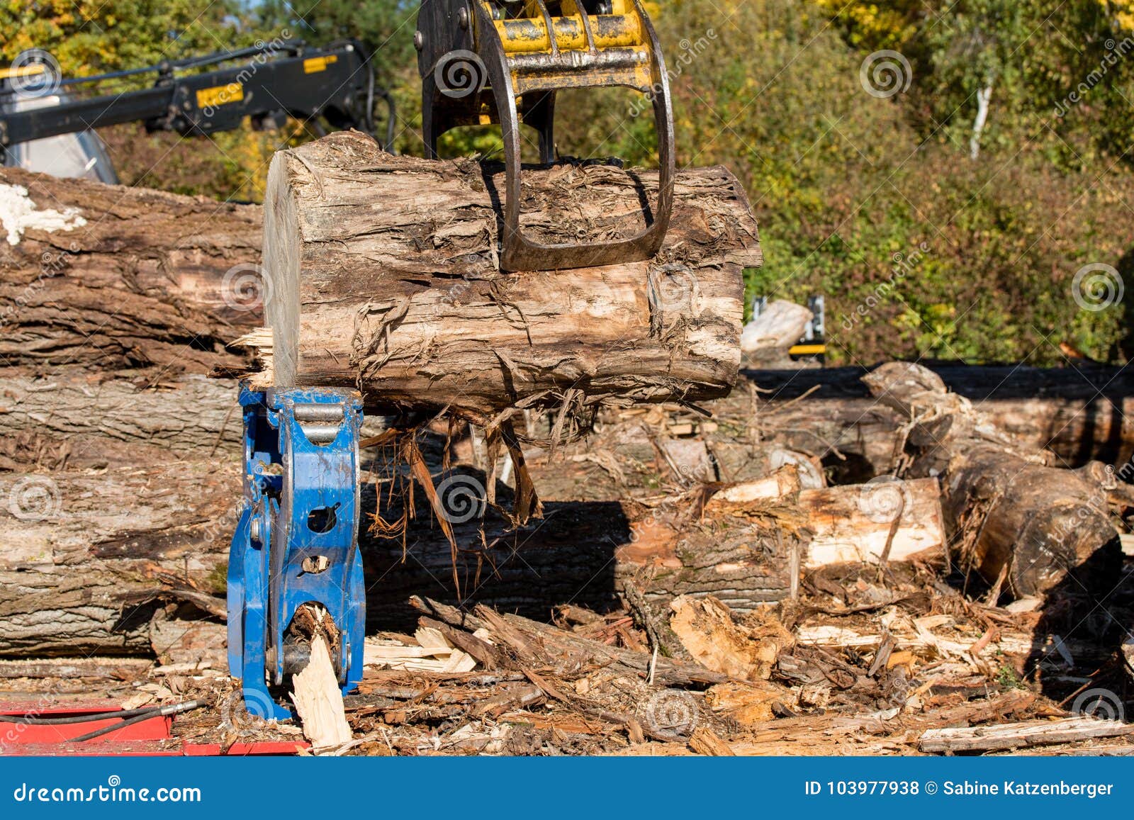 Powerful, Blue Wood Splitting Tool Stock Photo - Image of power ...