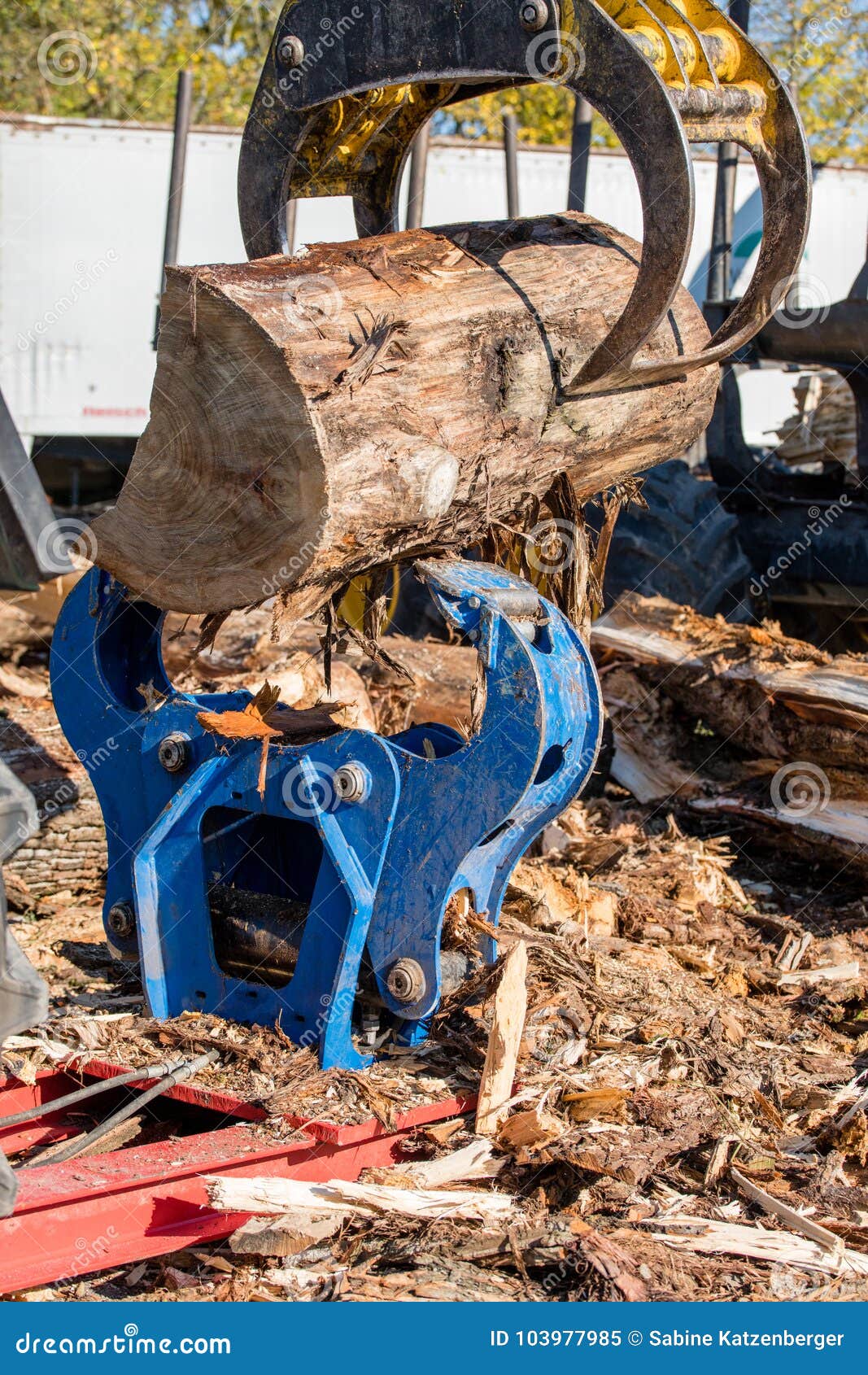 Powerful, Blue Wood Splitting Tool Stock Image - Image of instrument ...