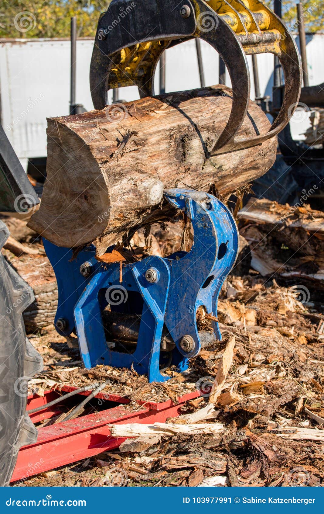 Powerful, Blue Wood Splitting Tool Stock Image - Image of grip, blue ...