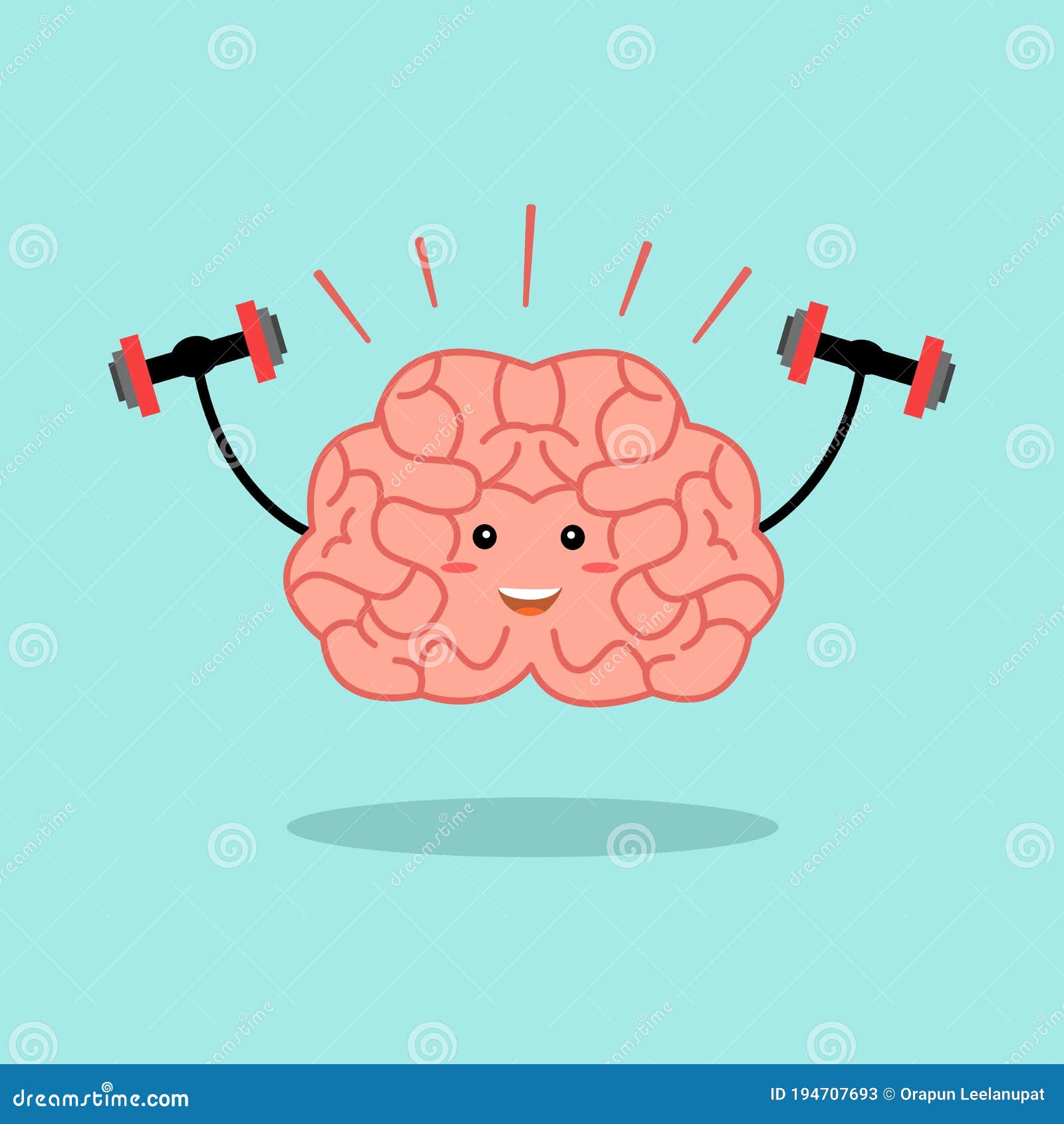 Powerful Brain Concept Vector Illustration. Brain Training in Flat ...