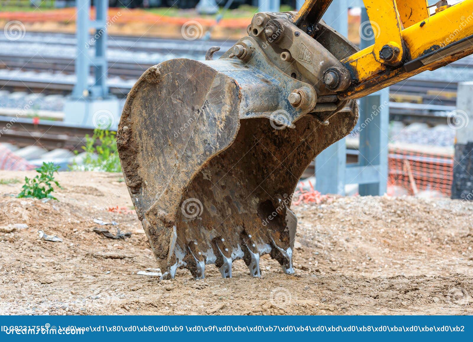 The Powerful Bucket of a Construction Excavator. Stock Image - Image of ...