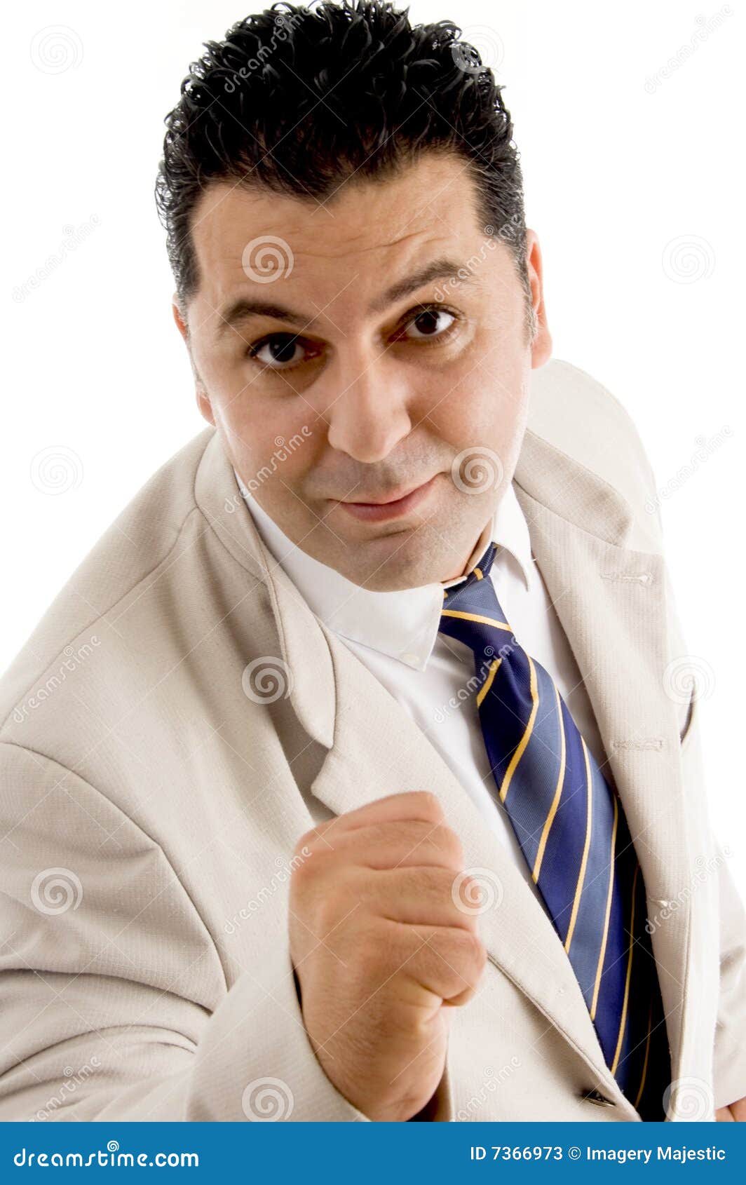 Powerful Businessman Leader In Suit With Red Boxing Gloves Celebrating ...